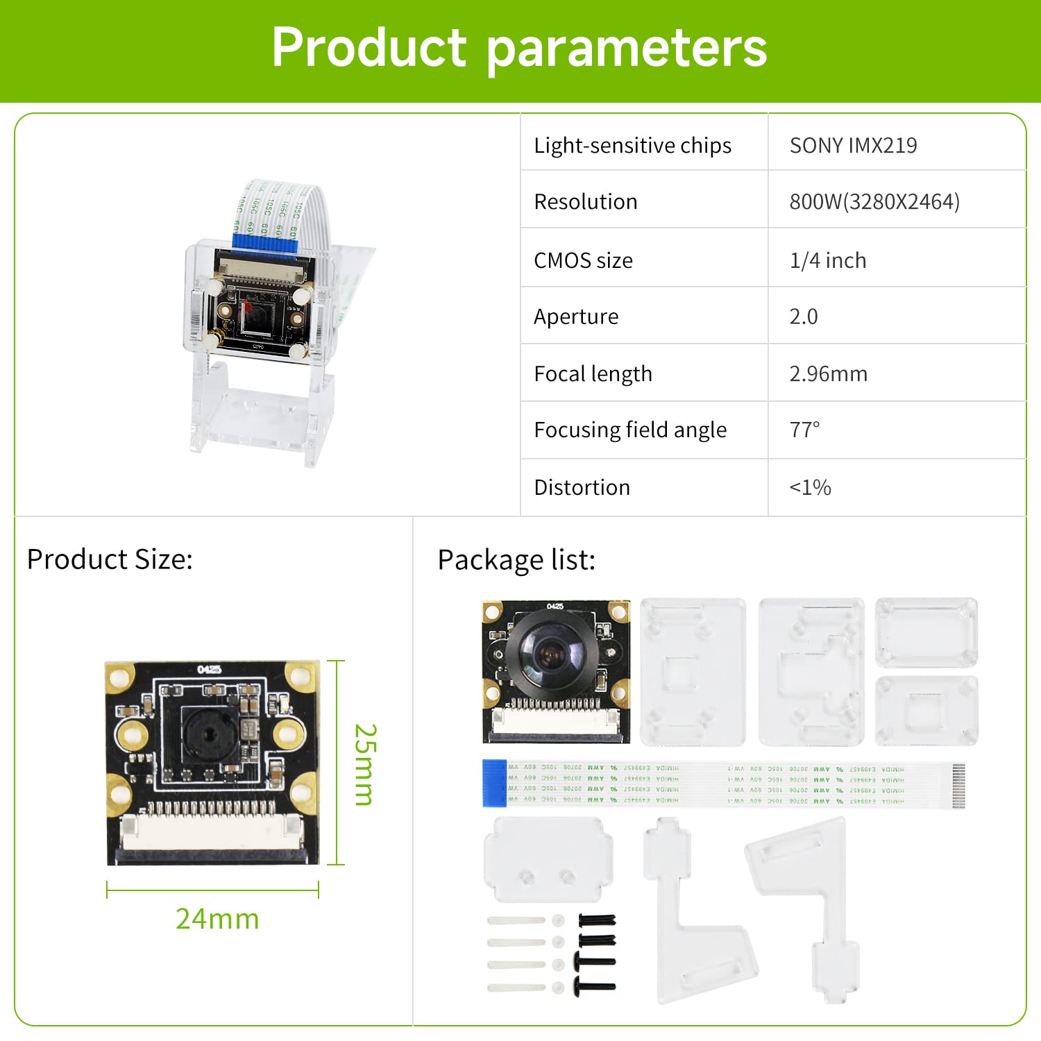 Jetson Nano Acrylic Case | IMX219 Camera with Case | V4A Pawer | Card Reader |64G TF Card | HDMI and Network Cable Developer Kit