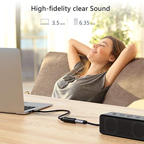 tisino 1/4 to 3.5mm Adapter, 1/4" Female to 1/8" Male Stereo Audio Adapter for Headphone, Amplifiers, Guitar, Amp etc. - 1ft/30cm