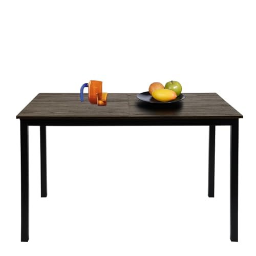 FurnitureR 63-Inch Dining, Large Extendable Kitchen, Solid Wood Rectangular Farmhouse Table, Grey