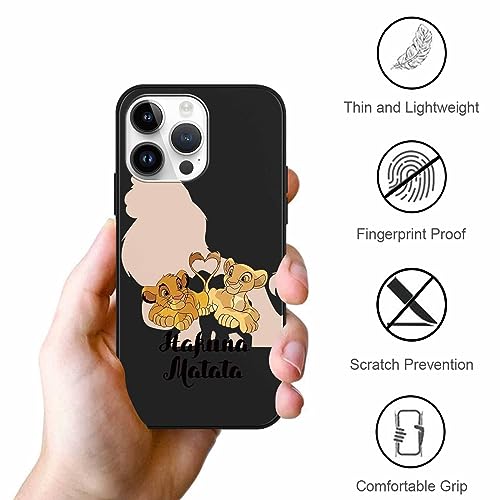 FGIAZDU 2 Pack Lion Cartoon Black Cases for iPhone 14 Pro Max Case 6.7",Soft TPU Cute Anime Pattern Cover for Girls Kids Boys,Animal Movie Character Shockproof Protective Funda for iPhone 14 Pro Max