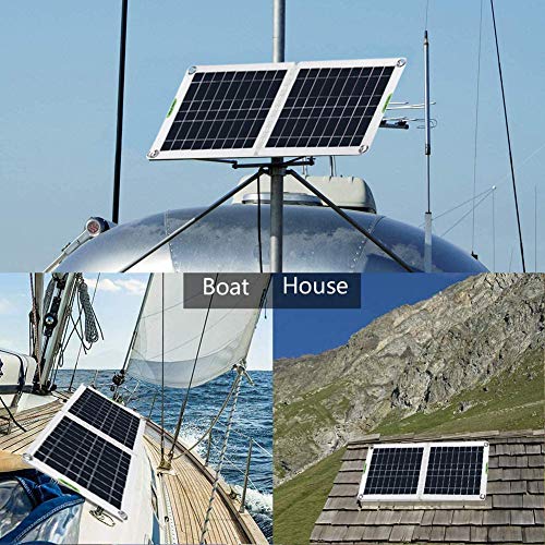 favourity-home Solar Power System Charger, Flexible Solar Panel 15W Monocrystalline Solar Panel Portable Power Backup Kit for RV, Boats, Roofs, Uneven Surfaces