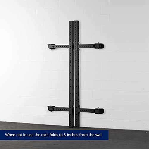 Titan Fitness X-3 Series 91in Wall Mounted Folding Power Rack, 21in Depth Space Savings Rack, Folds up to 8†from the Wall