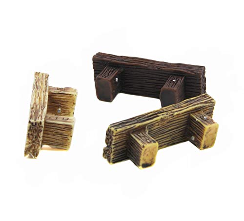 ODDIER 3Pcs Mini Resin Bench Miniature Fairy Garden Bench Dollhouse Accessories Statue DIY Decor Gift