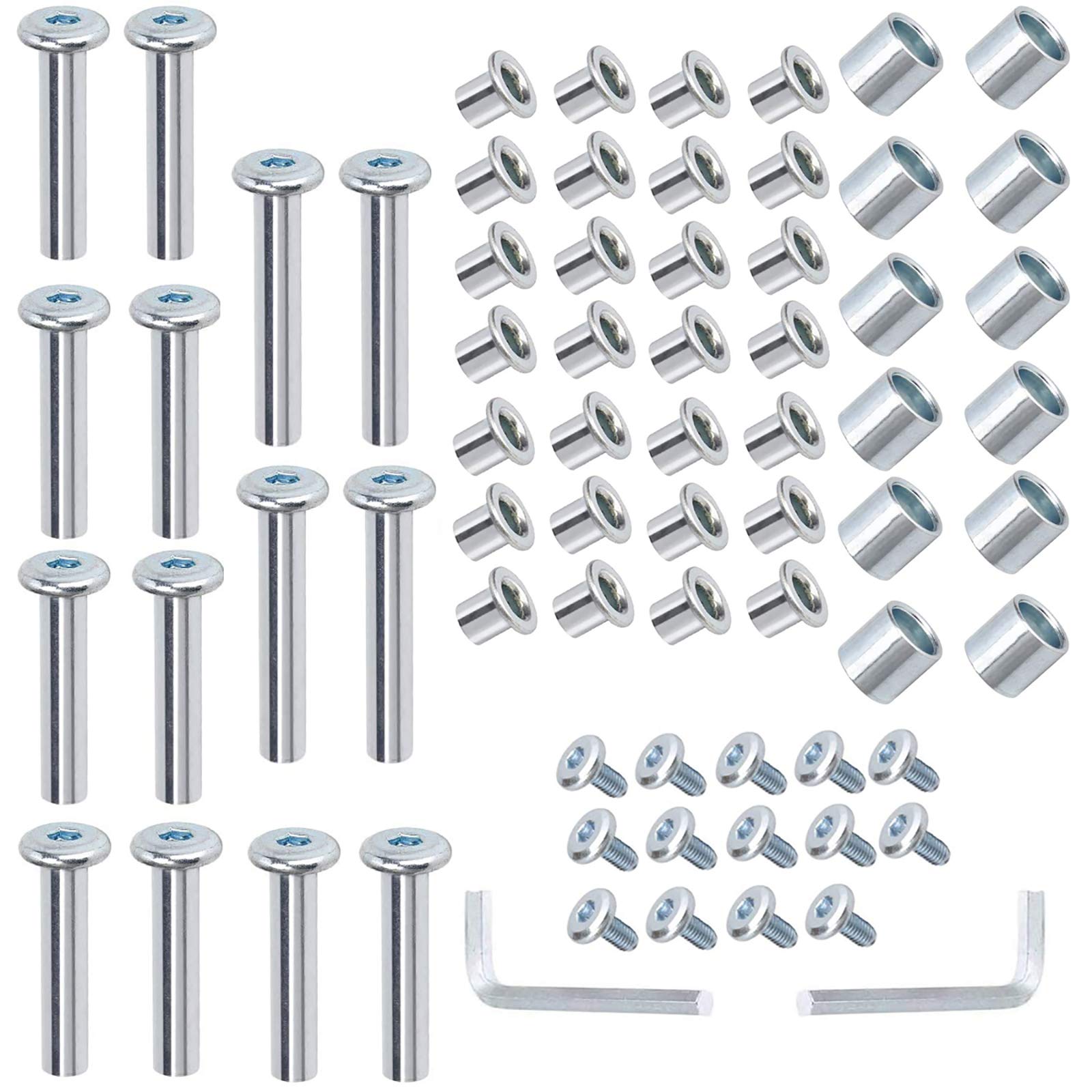 fshihine Inline Skate Replacement Shaft/Axle, Aluminum Alloy Skate Wheel Bearing Spacer Roller Skate Replacement Accessories with Axle, Axles Screws & 2 Wrench, Skate Wheel Bolt Set