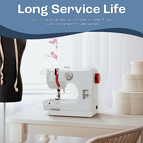 WALLECOM Portable Sewing Machine for Beginners and Kids with 12 Stitch Applications, Dual Speed, and Reverse Stitch- Small Sewing Machine with Foot Pedal, Easy to Use Electric Mini Sewing Machine