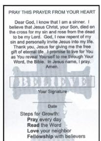 Westmon Works Plan of Salvation Holy Christian Prayer Cards Bulk Pack, Set of 25