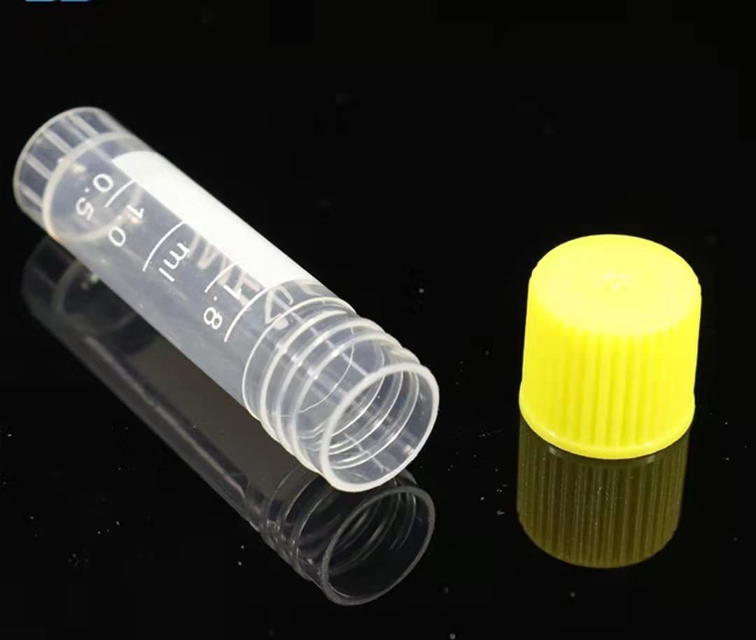 WOHUAFUN 2.0 ml Cryovial, External Cap, Polypropilene Bag x 50 Color Assorted