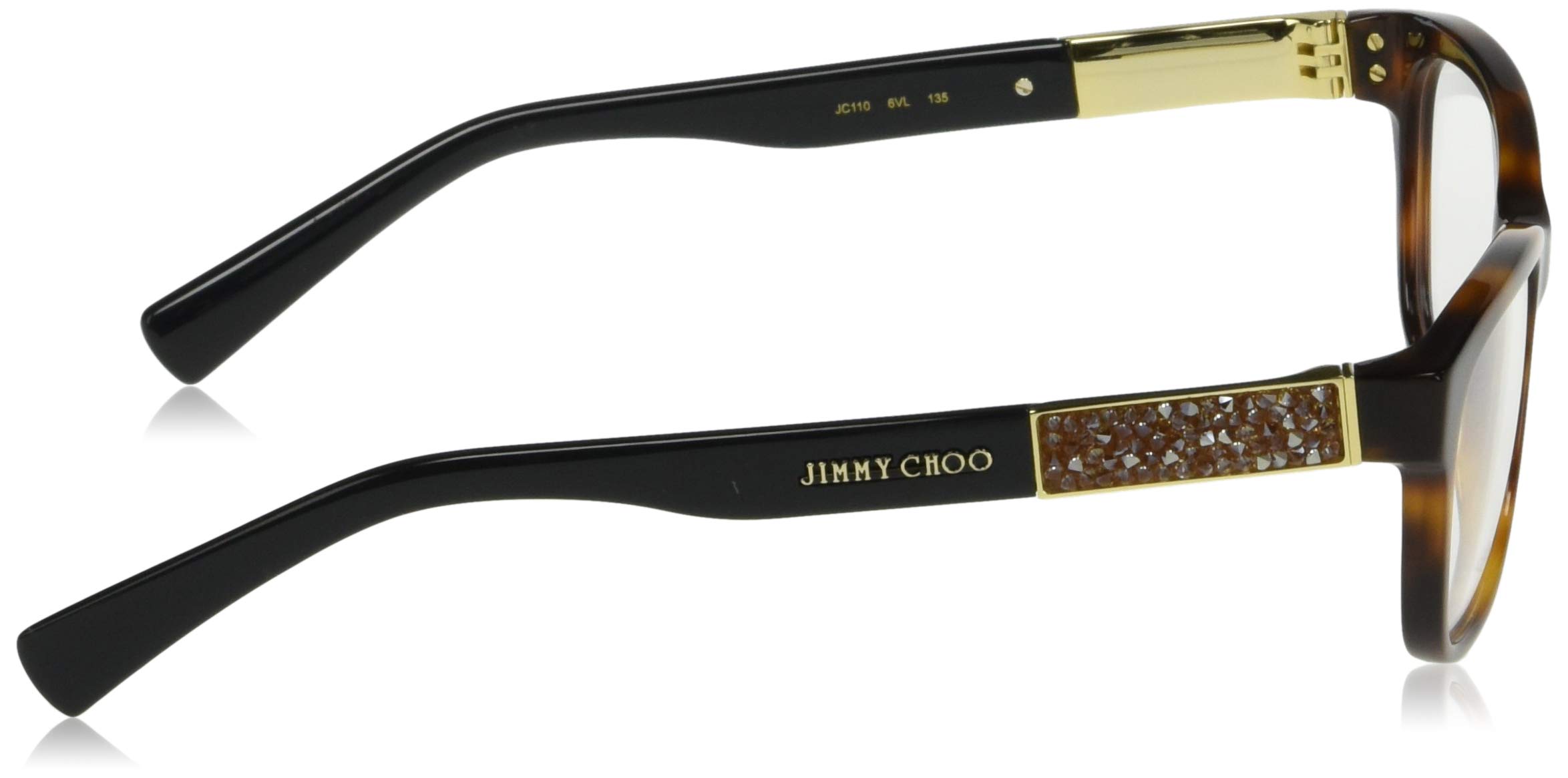 JIMMY CHOO Rectangular Eyeglasses JC110 6VL Havana/Black 53mm