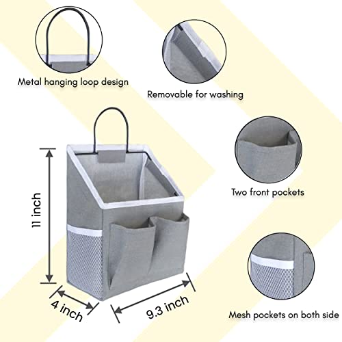 Kanrichu 2pcs Large + 2pcs Small Wall Hanging Storage Bag for Home & Camper (Gray)