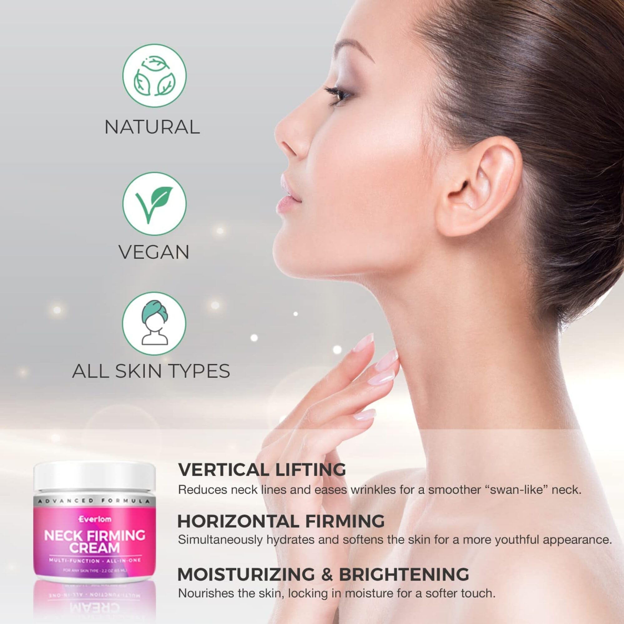 Firming Cream - Large 65 ML Anti Wrinkle Cream - for Tighter and Firmer Looking Neck, Jawline, Improves Skin Elasticity
