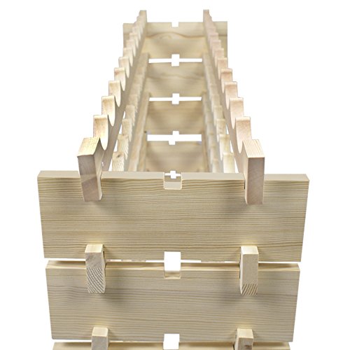 JungleA Stackable Wine Rack Wine Storage Cabinet Freestanding Floor Modular Wine Countertop,Wobble-Free-Shelf Hand Made Solid Hardwood Wooden (6x12 Row 72 Bottles Capacity)