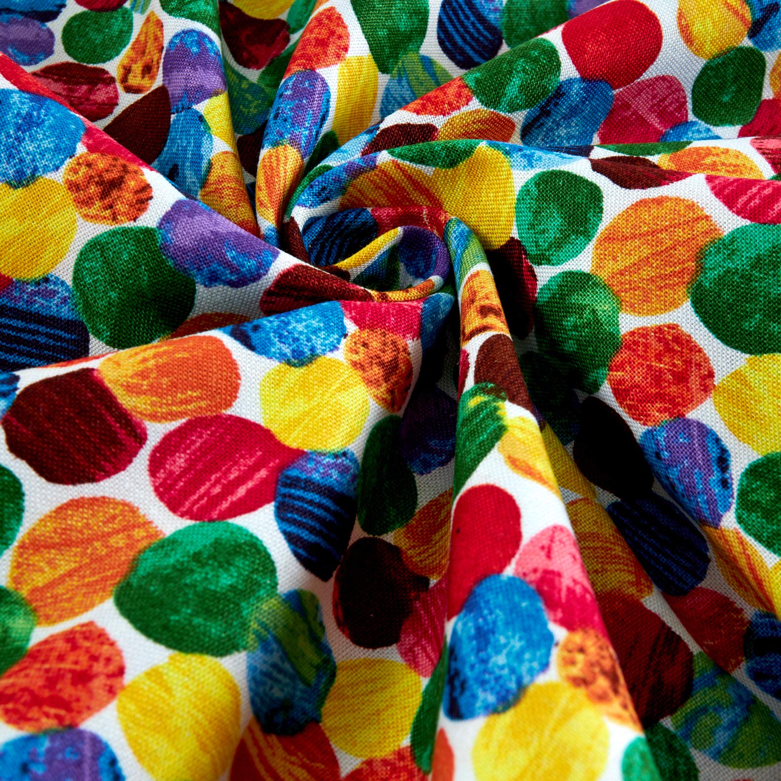 The Very Hungry Caterpillar Abstract Dots Multi, Fabric by the Yard