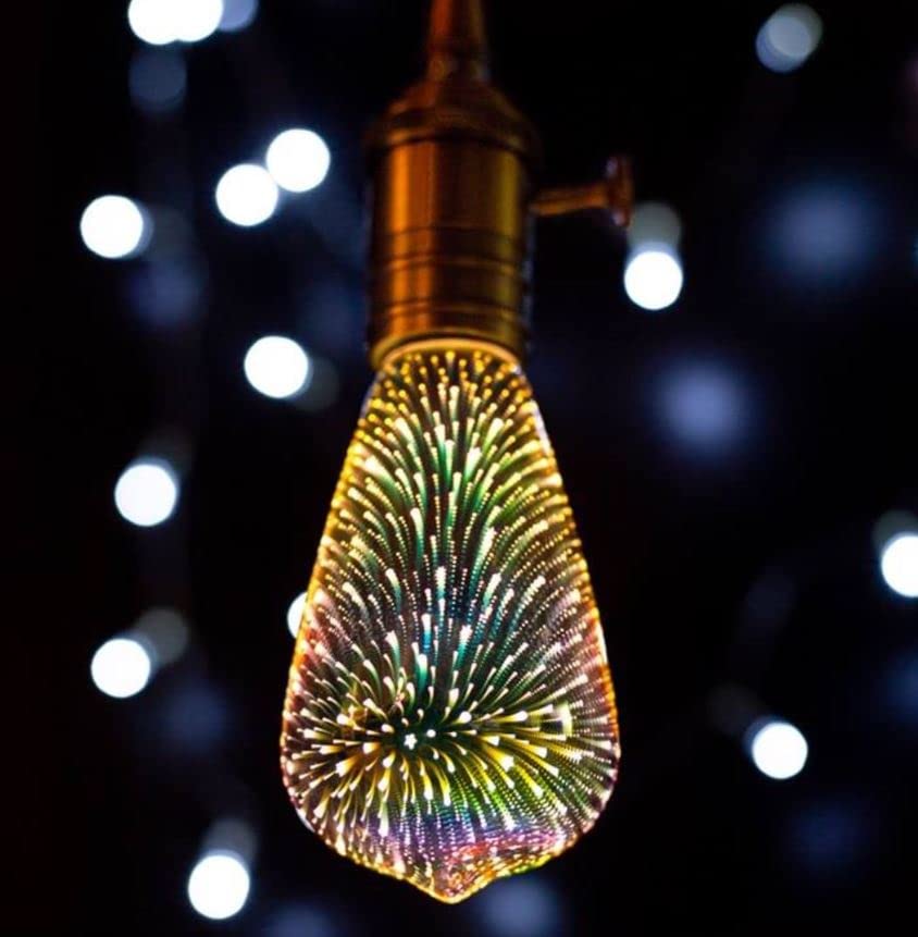 Feit Electric Infinity 3D Fireworks LED Light Bulb, ST19 LED Bulb, ST19/PRISM/LED,1 Count (Pack of 1), Multicolor
