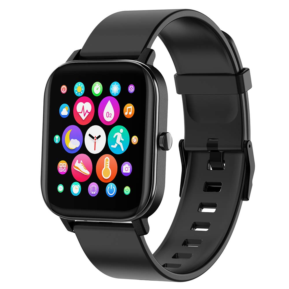 FirYawee Smart Watch, Smartwatch for Android Phones and iOS Phones,Fitness Tracker Waterproof IP68,Step and Distance Counter,Smart Watch for Men Women