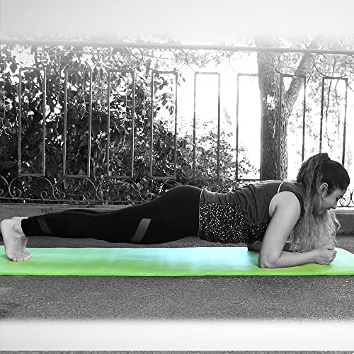 Extra Thick Yoga Mat | Non Slip Backing | 0.4 Inch Thick Foam | Includes Adjustable Carrying Straps | Perfect for at Home or on the go workouts | Green