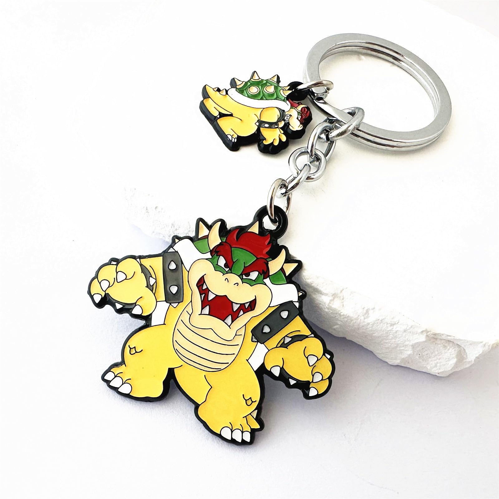 DreamWater Keychain Anime Cosplay Metal Bowser Keychain Gifts for Men Woman (4)