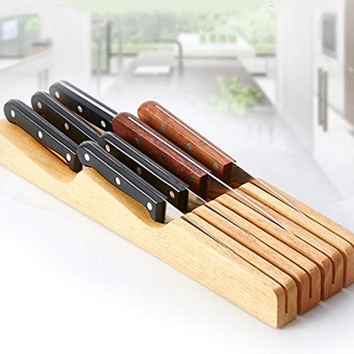 JHHDP Kitchen Knife Fruit Knife Knife Storage Rack Wooden Flat Knife Holder Wood Home Separate Artifact Home Kitchen