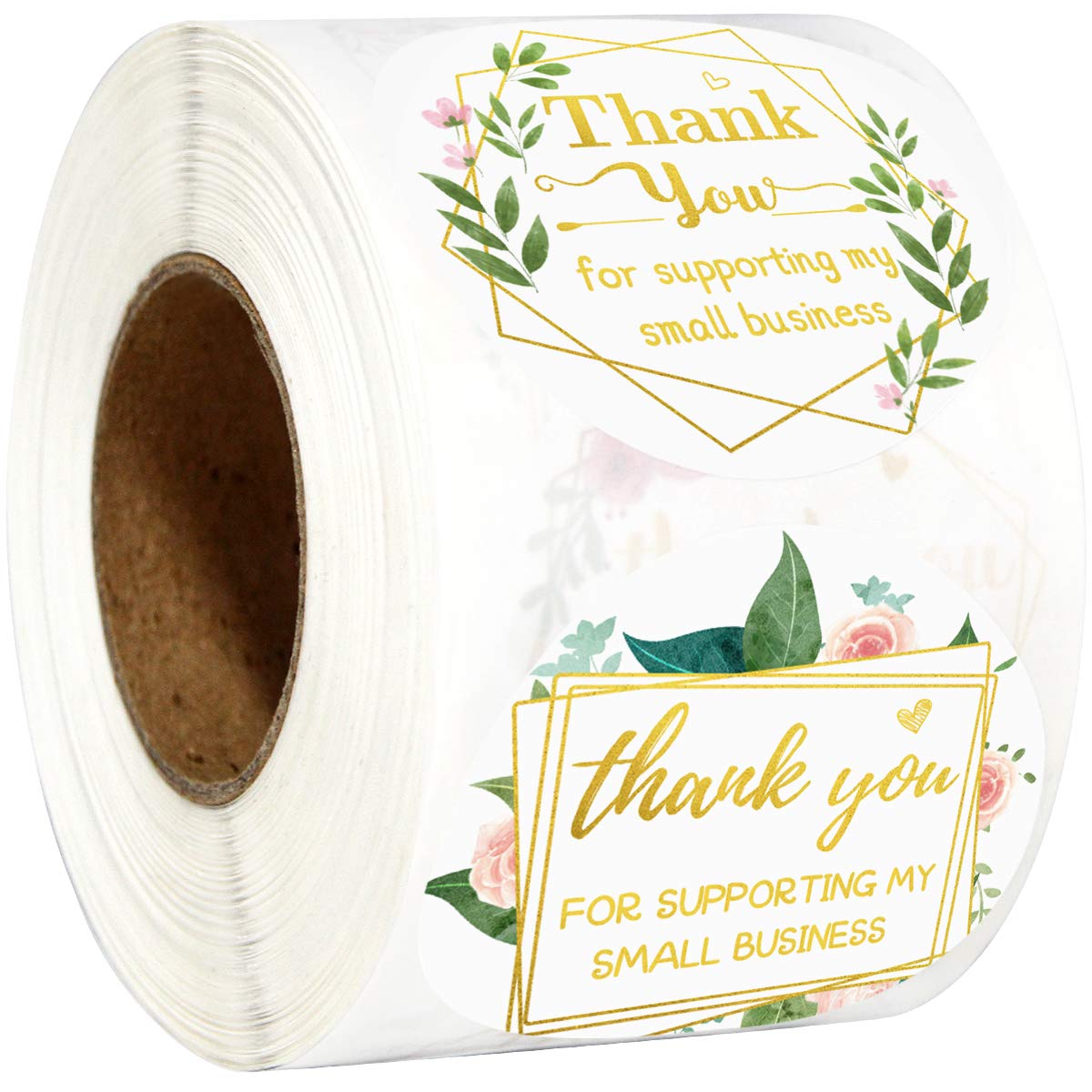 FANCY LAND Thank You for Supporting My Small Business Stickers Floral Appreciation Labels for Shops Homemade Crafts 2" 500 Pcs