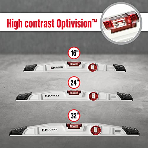Kapro - 930 SmartCast Professional Level - Cast Mason’s Level - Features Optivision Red Acrylic Vials - VPA Tested - Aluminum - 32 Inch
