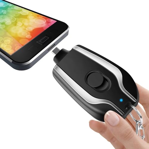 HUAYOTEK Mini Emergency Power Pod,100% Full Capacity Keychain Portable Charger for Android,Power Emergency Pod Power Bank Battery Pack for iPhone 15/15 Plus/15 Pro/15 Pro Max,Samsung,Google Pixel,LG