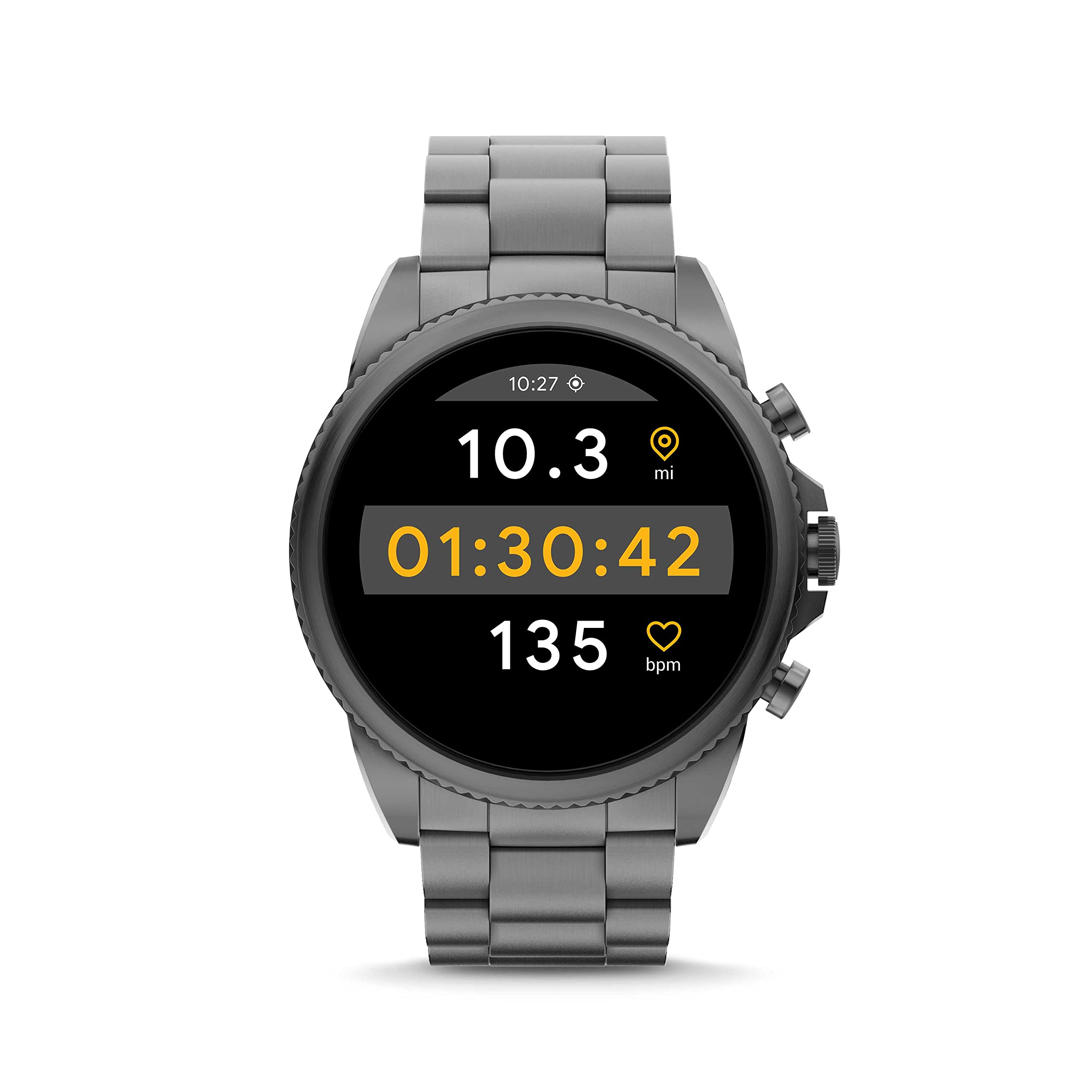 Fossil Men's Gen 6 44mm Stainless Steel Touchscreen Smart Watch, Color: Smoke (Model: FTW4059V) (Renewed)