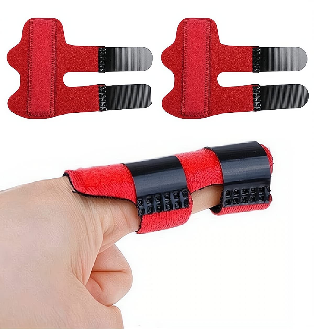 Finger splint , Trigger Finger Splint , Arthritis Injuries Splints Straightenin , Stabilize Arthritis Sprains , Adjustable Fixing Finger Fractures Splints, Finger Trigger Knuckle Protect 2 PCS(red)