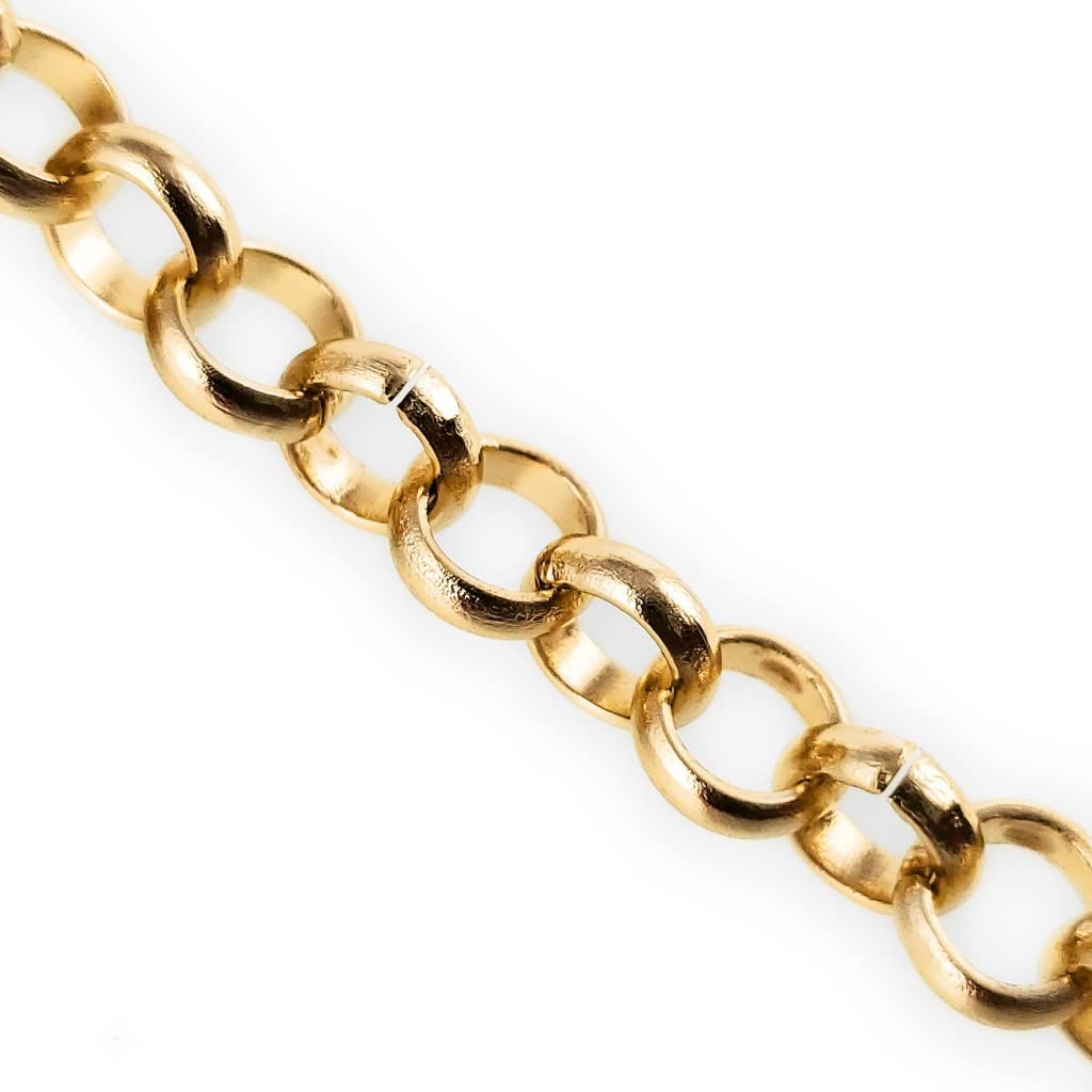 Gold Aluminum Lightweight Rolo Link Thick Chain Spool for Jewelry Making, Purse Straps, Crafts (6 x 2mm) 6mm