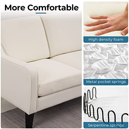 VINGLI 53" Loveseat,Mid-Century Modern Love Seat,Small Sofa Couch for Small Space for Living Room,Bedroom,Apartment,Studio,Beige
