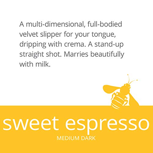 Ethical Bean Fairtrade Organic Sweet Espresso Medium Dark Roast Ground Espresso Coffee (8 oz Bag)