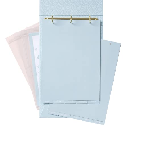 PPP Home Easel 10 Blue Mylar Tabs | Built-in Magnetic Closure | 3 Ring with 30 Heavyweight Sheet Protectors | Hardcover with Matte Lamination Finish | Recipe Book Holder | 10"x14" Size