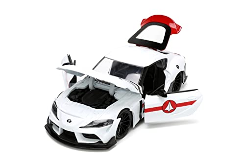 Robotech 1:24 2020 Toyota Supra Die-cast Car & 2.75" Rick Hunter Figure, Toys for Kids and Adults