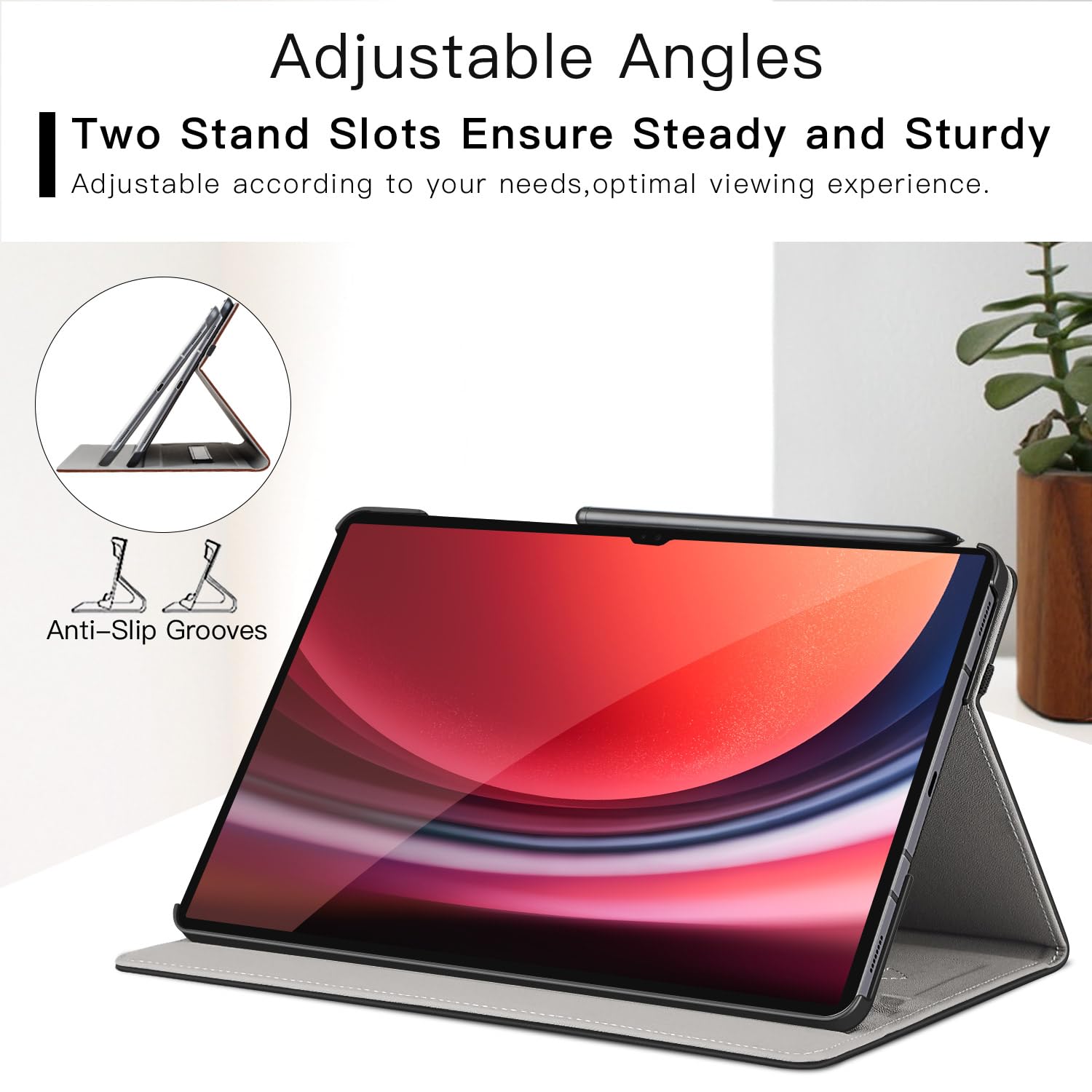ZtotopCases for Samsung Galaxy Tab S10 Ultra 2024/S9 Ultra 2023/S8 Ultra 2022 Case,14.6" Premium PU Leather Cover with S Pen Holder,Pocket/Multi-Angles for Tablet S10 /S9/S8 Ultra Tablet, Black