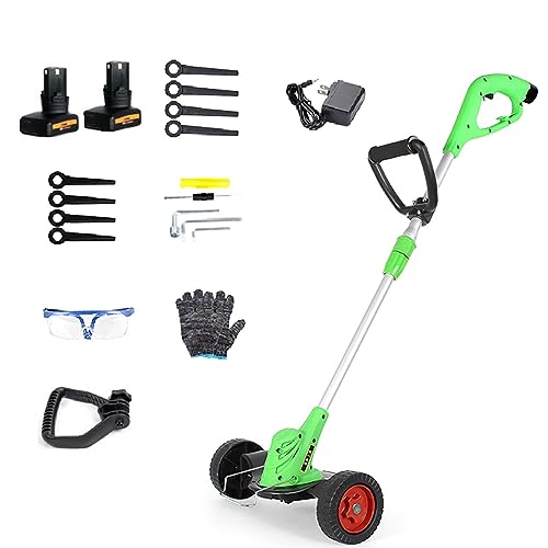 Robotic Lawnmower Electric Lawn Mower, 4000mA Rechargeable Garden Lawn Trimmer 2 in 1 Multifunctional Lawn Mower Removable Battery