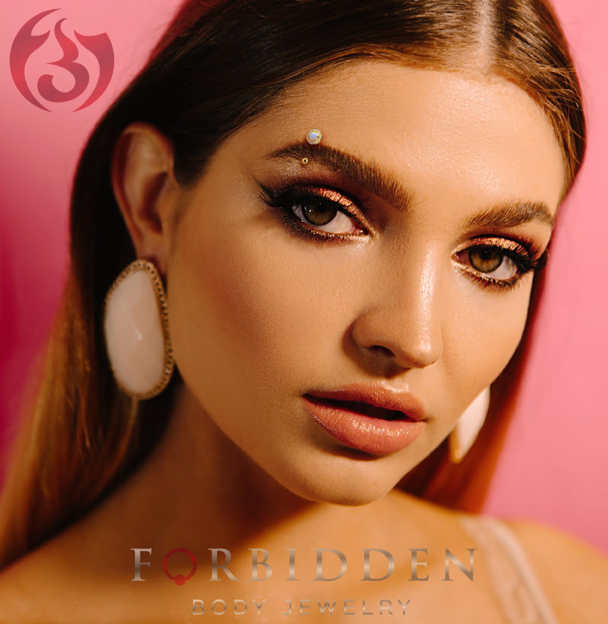 Forbidden Body Jewelry 16g 6mm Curved Barbell for Daith/Eyebrow/Rook/Belly Button w/Round CZ & Opalite Top, Purple