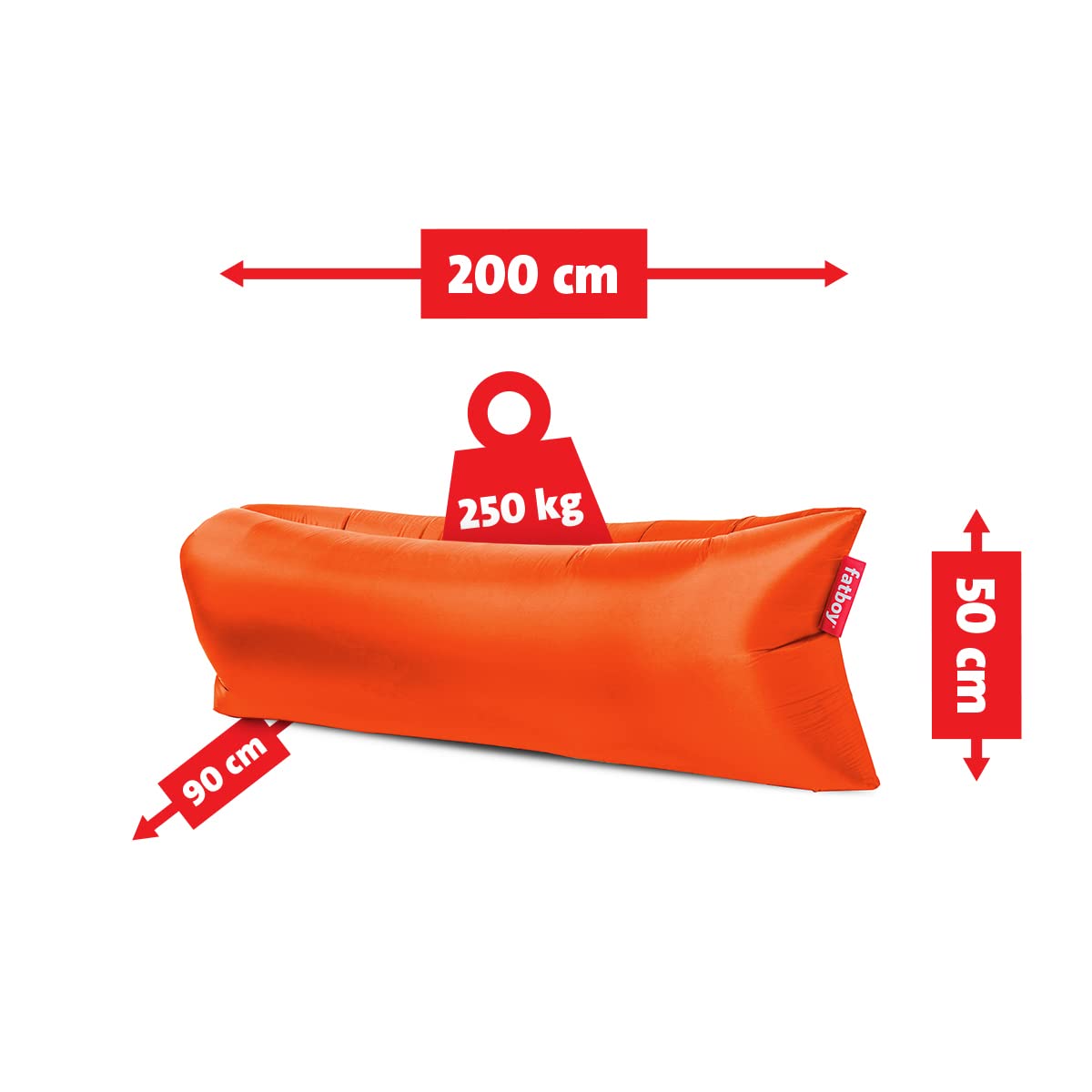 Fatboy Lamzac The Original Version 3 Inflatable Lounger with Carry Bag, Tulip Orange