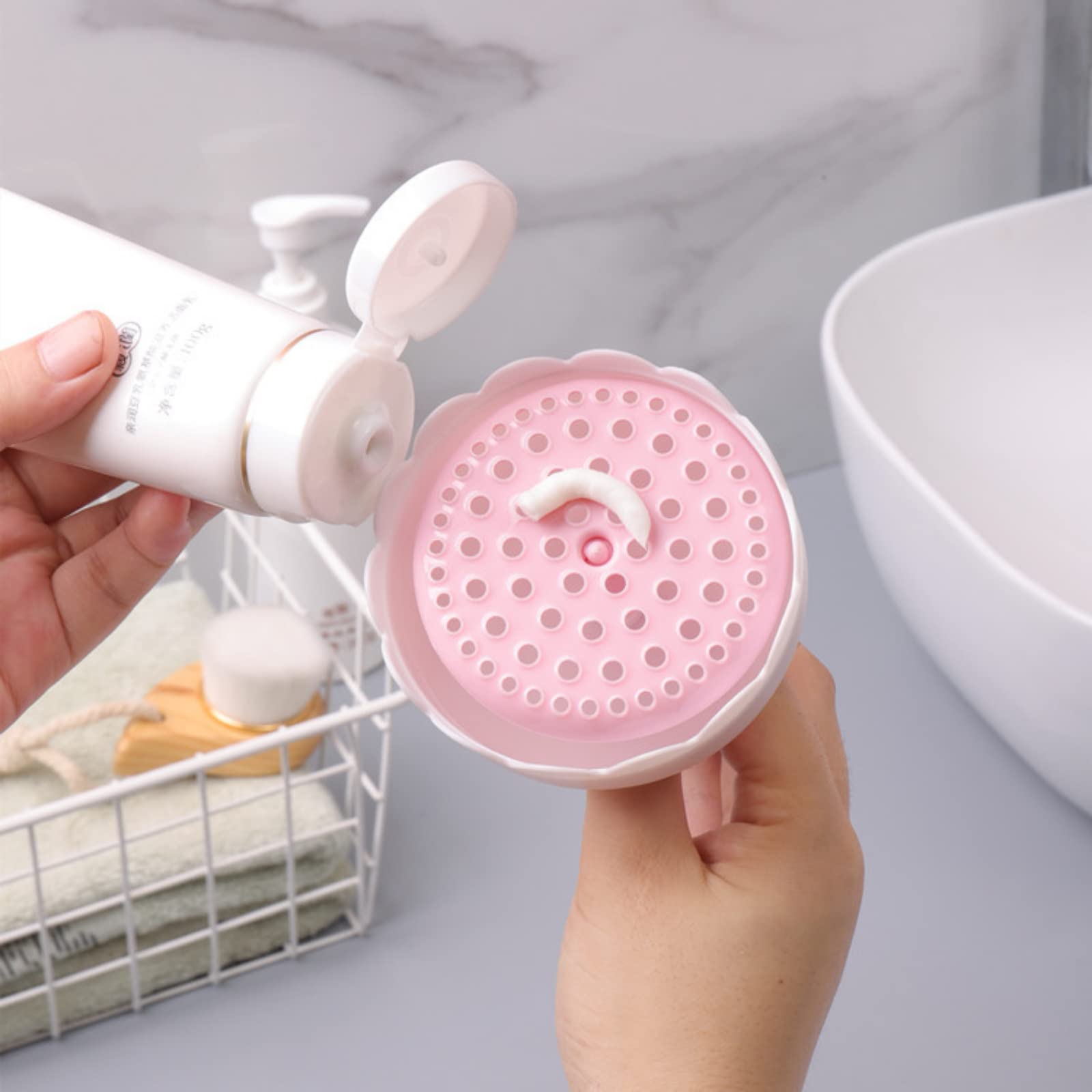 JIBIACB Facial Foamer Face Foam Maker Marshmallow Whip Maker Skincare Tools Facial Cleansing Tool for Face Wash Gift for Her (2pcs, Pink+Green)