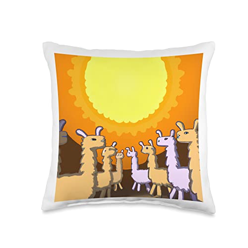 Pachamama designs Llamas in The Sun Throw Pillow, 16x16, Multicolor