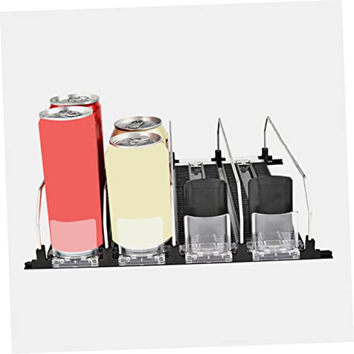 Refrigerator Beverage Shelf Drink Dispenser Fridge Organizer 2pcs Drink Pusher Air Curtain Cabinet Black Abs Freezer Vending Machine Beverage Dispenser Fridge Drink Pusher