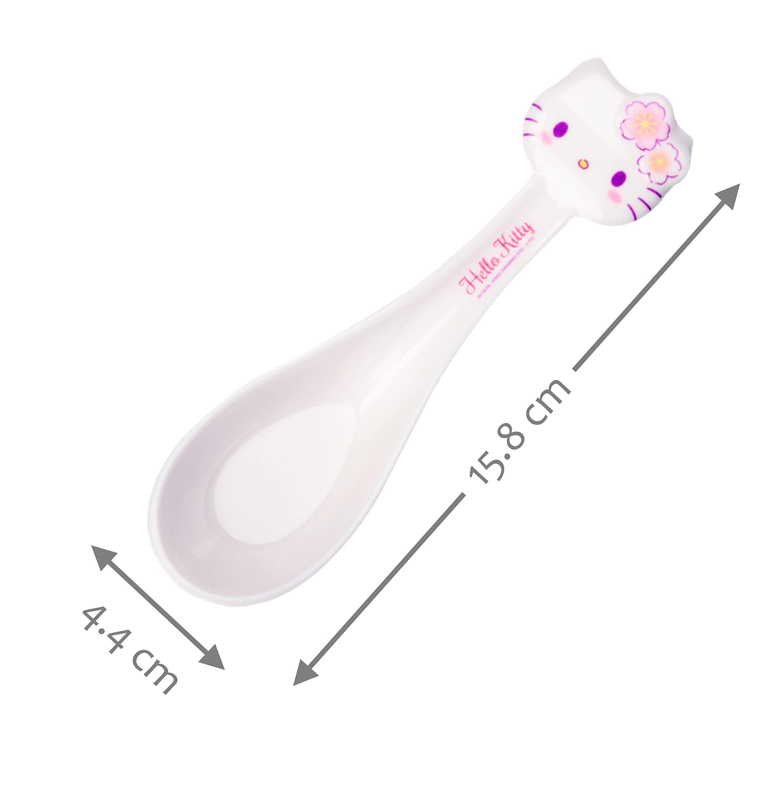 Hello Kitty Bear Sakura Cute Pink Dinnerware Flatware Meal Set β Plate Bowl Cup Spoon, 4 pieces