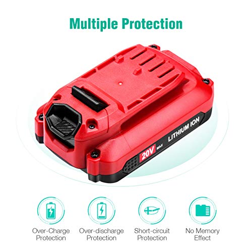 FirstPower 20V 3.0Ah Battery CMCB202-2 2Packs - Replace for Craftsman 20V Lithium Battery CMCB204 CMCB202 CMCB201 - Compatible with Craftsman V20 Series 20V Max Cordless Power Tools