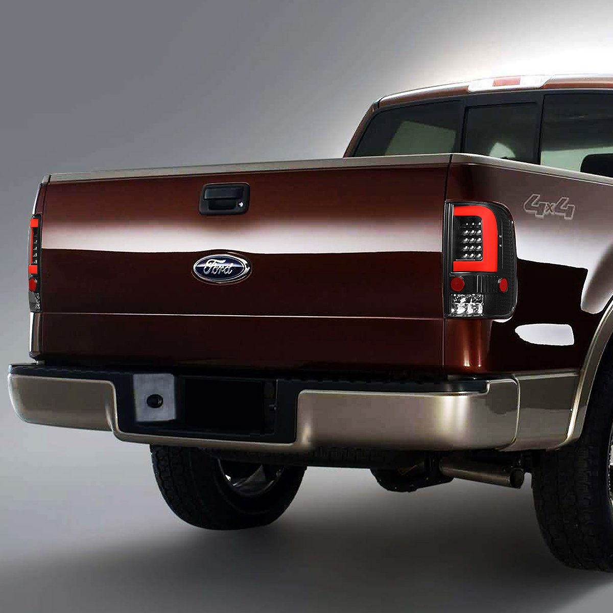 DNA MOTORING TL-F15004-LED-RD3D-BK-G2 LED 3D Tail Light Assembly Driver & Passenger Side [Compatible with 04-08 Ford F150 Lobo]