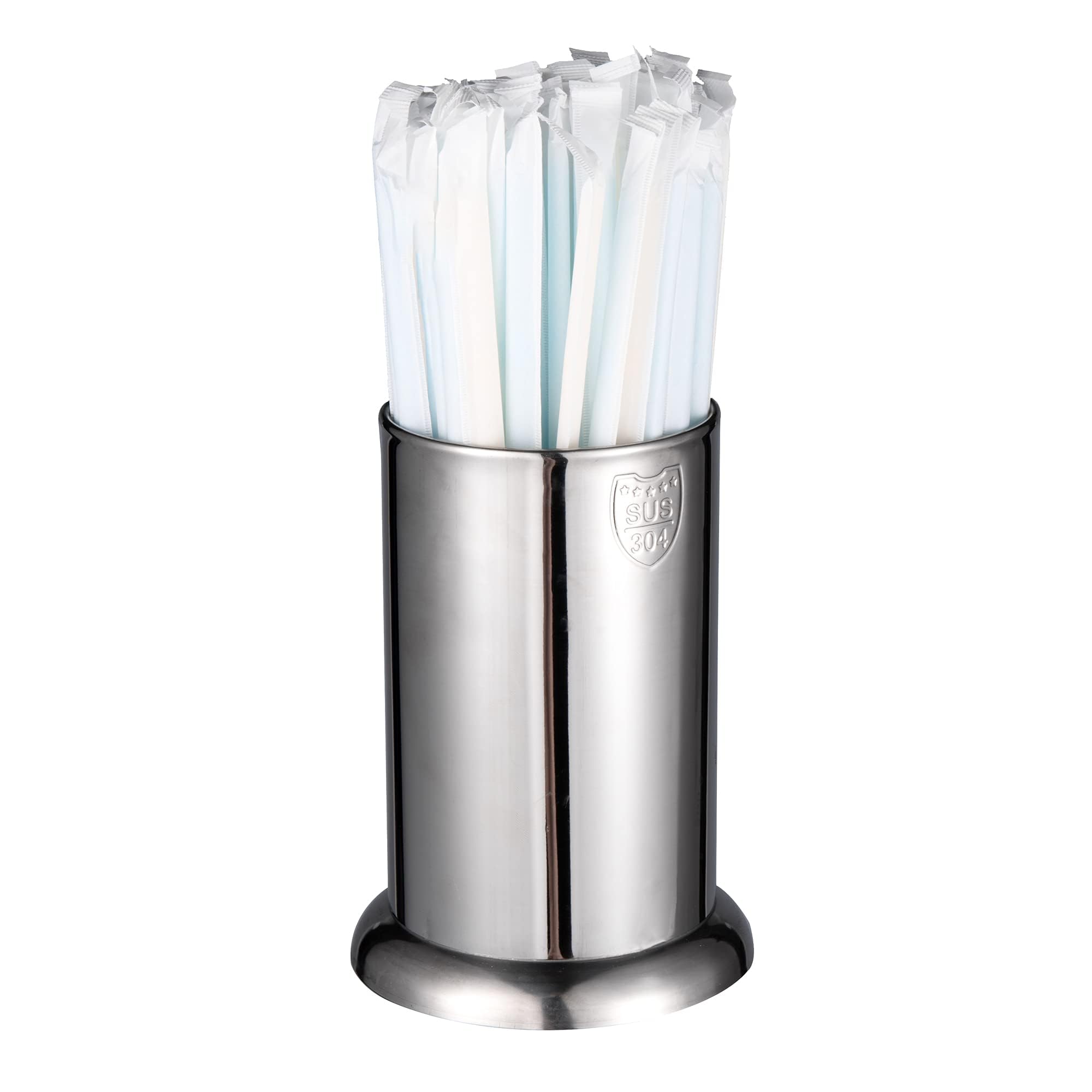 IMEEA Straw Holder for Counter SUS304 Stainless Steel Straw Dispenser Coffee Stirrers Holder
