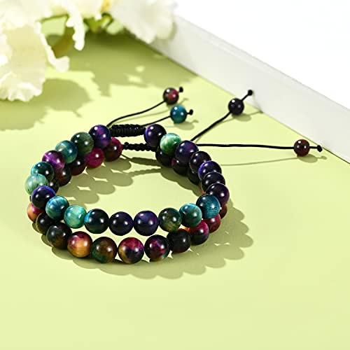 flipfit for Natural Tiger Eye Bracelet,8MM Beads Bracelet,Braided Gift Bracelet & Stretch Gift Bracelet #2