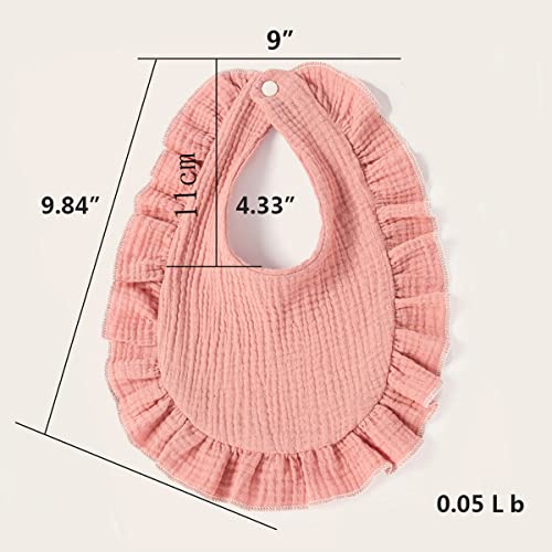 YCHWFF Muslin Bibs for baby Girls, Boys 8 Pack Drool Teething Bibs Lap-shoulder Drool Cloths Bibs 4-Layer Organic Cotton Multi-Use Scarf