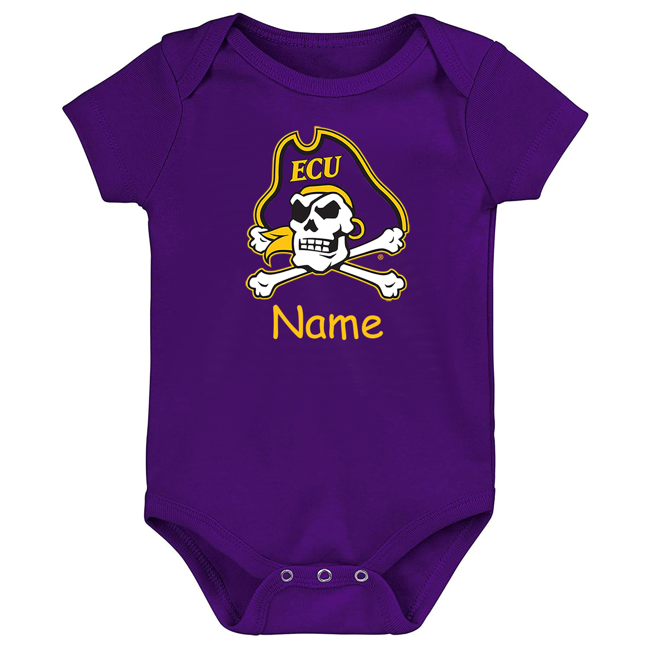 Future Tailgater East Carolina ECU Pirates Personalized Color Baby Onesie (3-6 months)