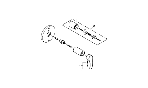 Eurosmart New Single-Handle 3-Port Diverter Valve Trim Kit with Lever Handle