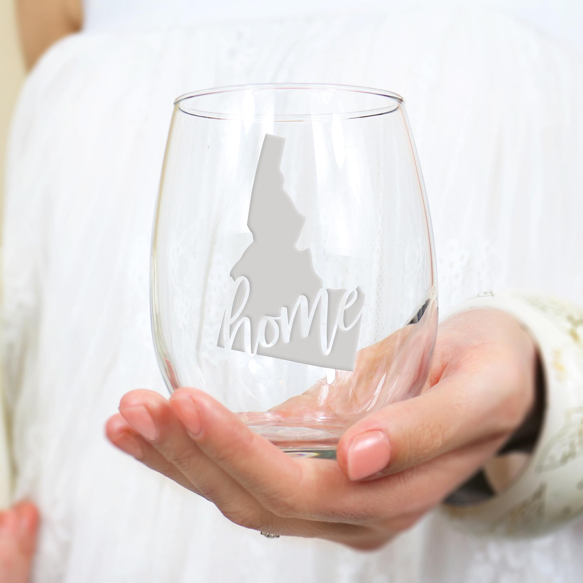 Idaho State Stemless Wine Glass - Idaho Gift, Idaho Wine Glass, Idaho Fan Gift