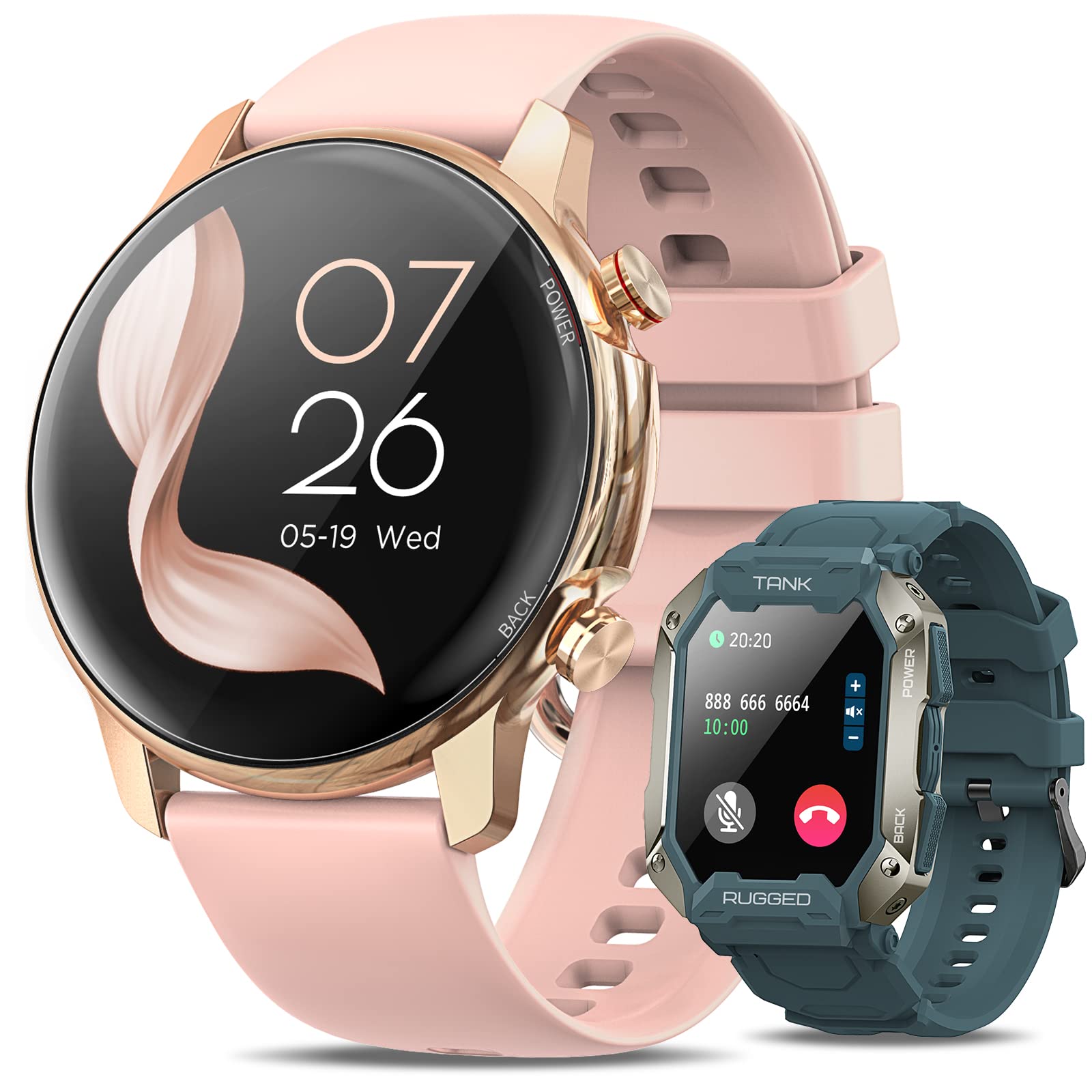 KOSPET Smart Watch Pink+M1 Pro-Blue