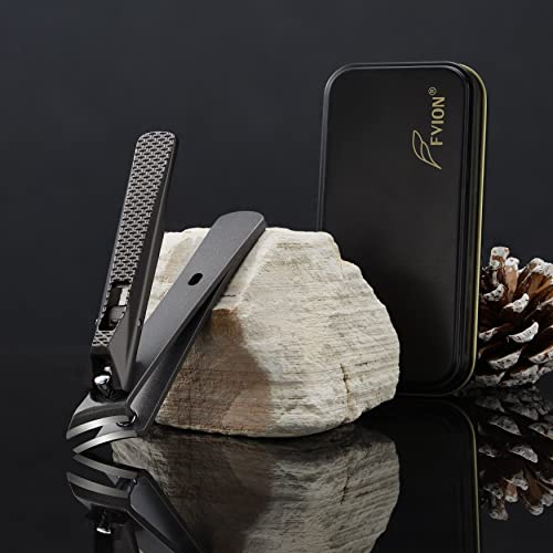 FVION Angled Nail Clippers, Ingrown Toenail Clipper for Thick Nails, Slant Curved Blade Nail Cutters Ingrown Nail Pain Relief Tool