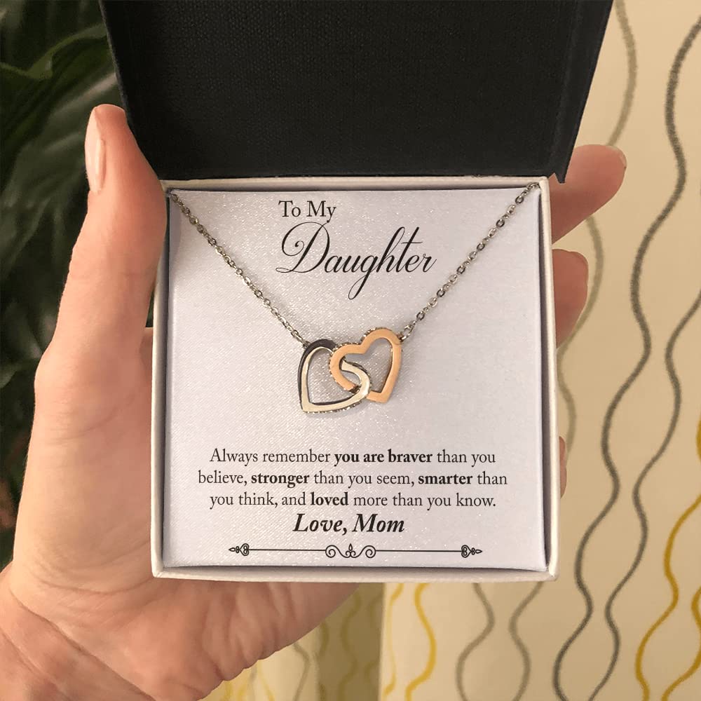 Faith Davis Interlocking Hearts Necklace - Gift for Daughter from Mom - Anniversary, Birthday, Holiday, or Just Because!